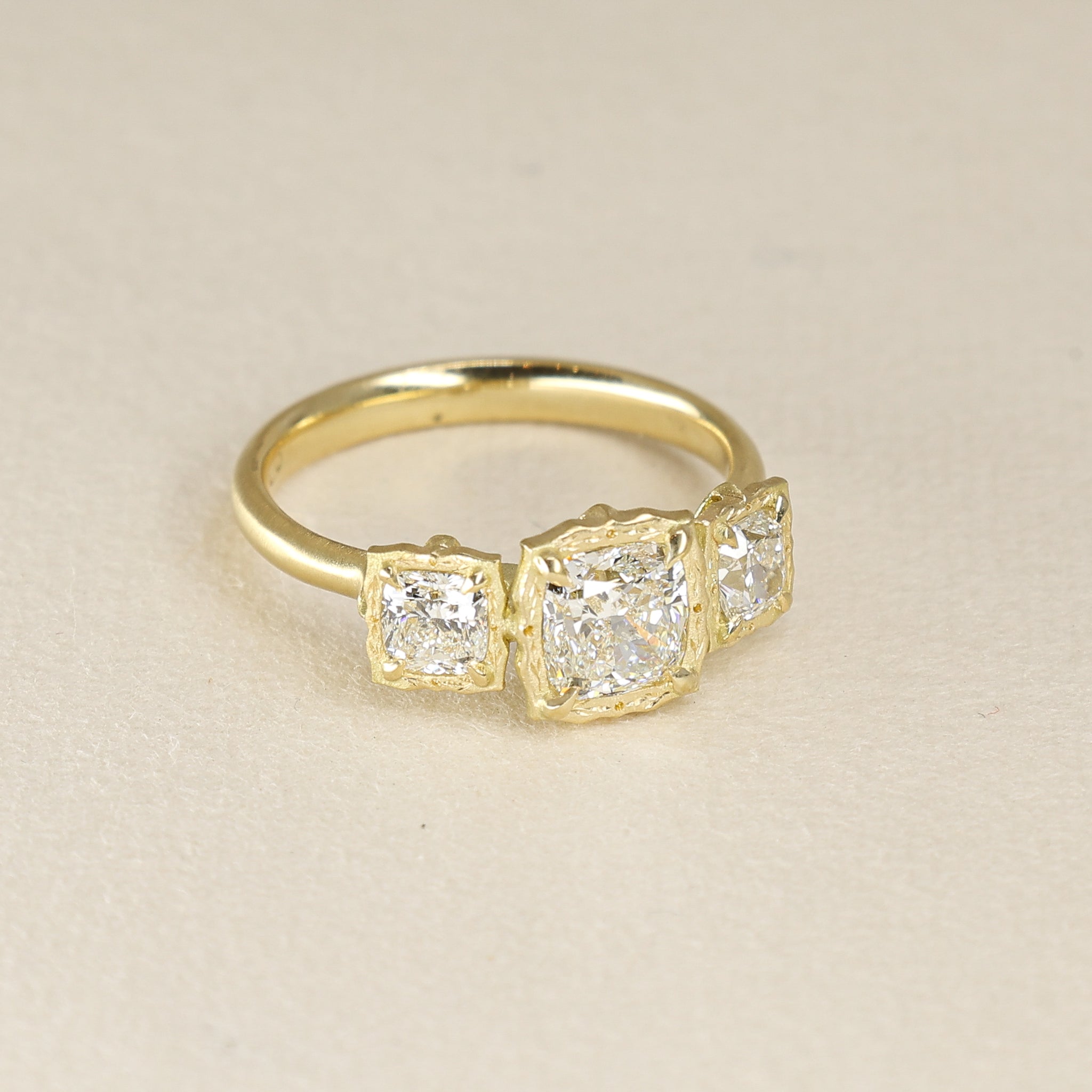 Three Stone Lotus Setting